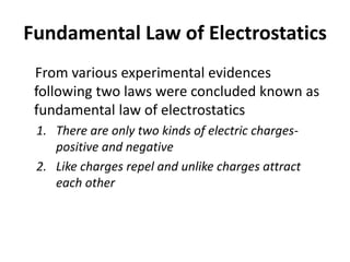 Electric charge and Coulomb's law | PPTX