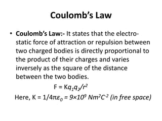 Electric charge and Coulomb's law | PPTX