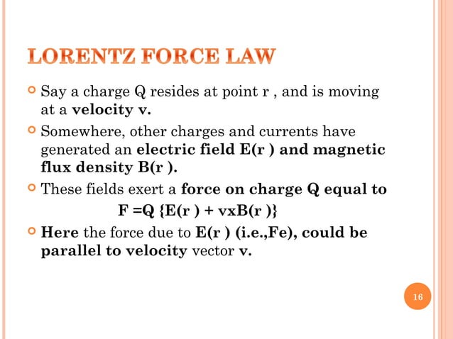 Electric Charges & Lorentz Force | PPT | Physics | Science
