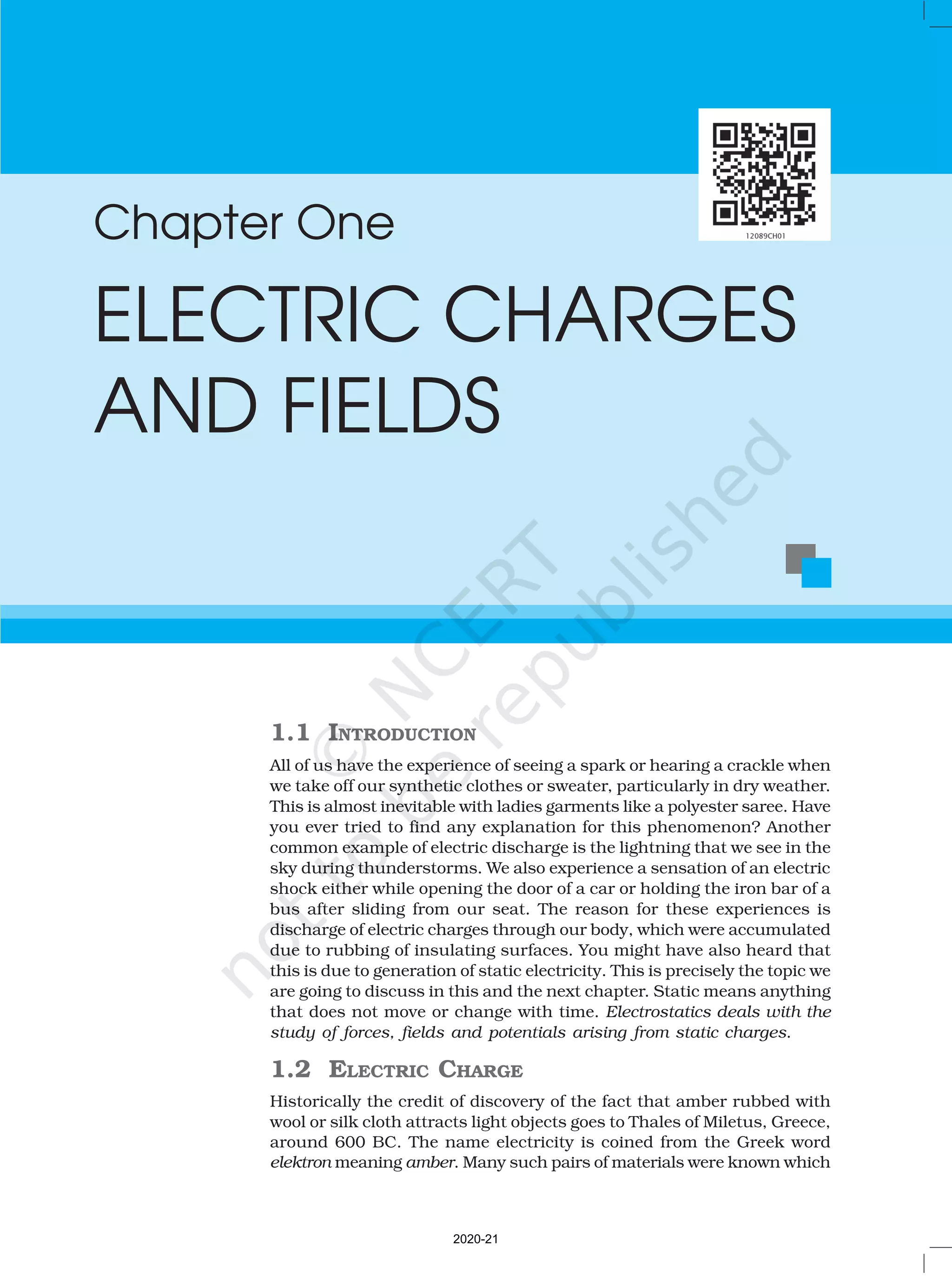 Electric charges and fields motivation | PDF