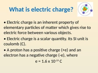 Electric charges and Coulombs law of electrostatic force.pptx