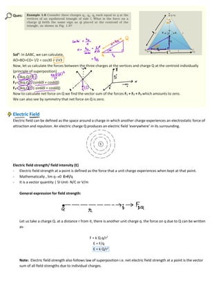 Electric Charges and Fields.pdf for class 12 physics | PDF