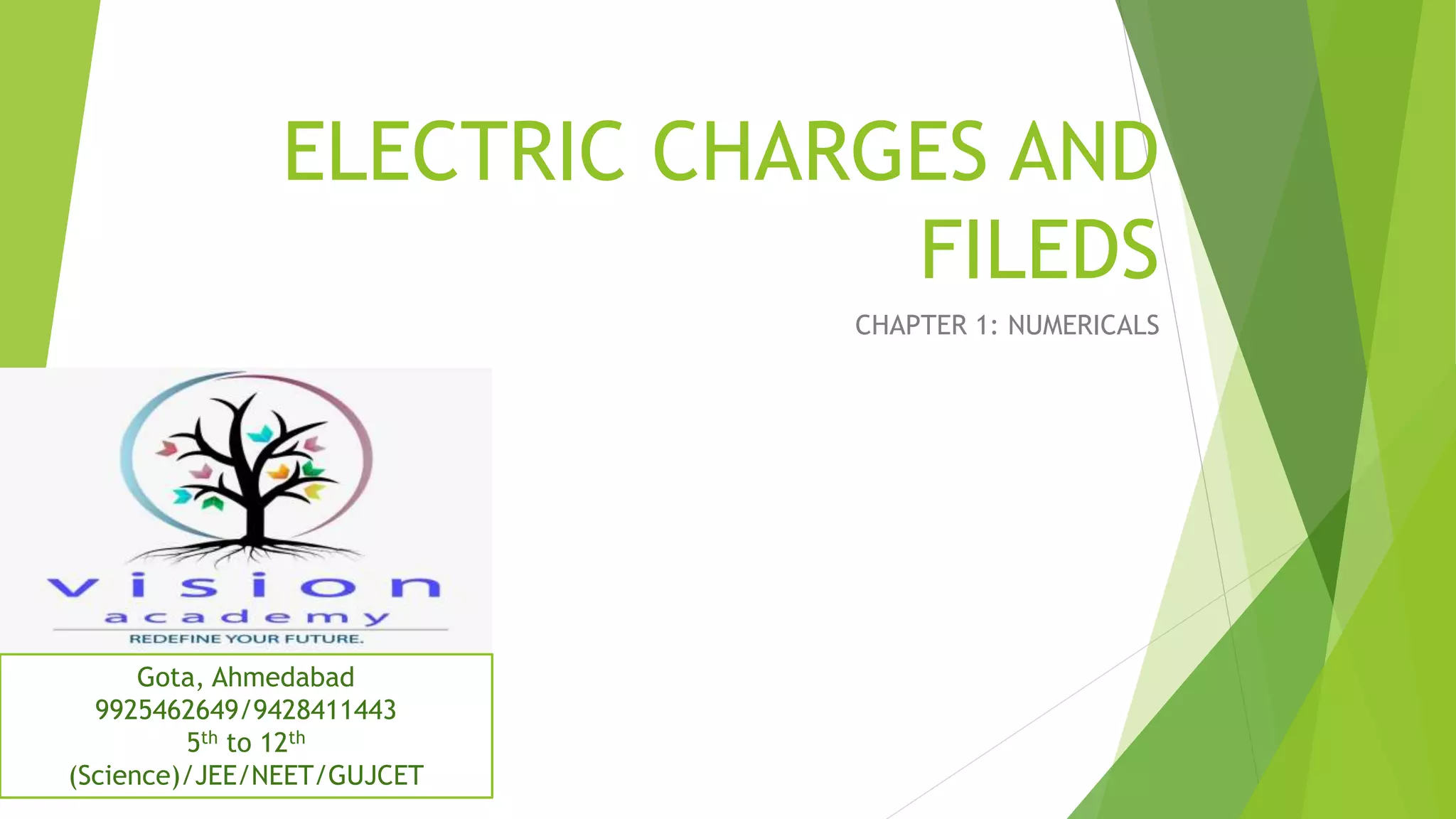Electric charges and fileds numericals | PPTX | Educational Assessment ...