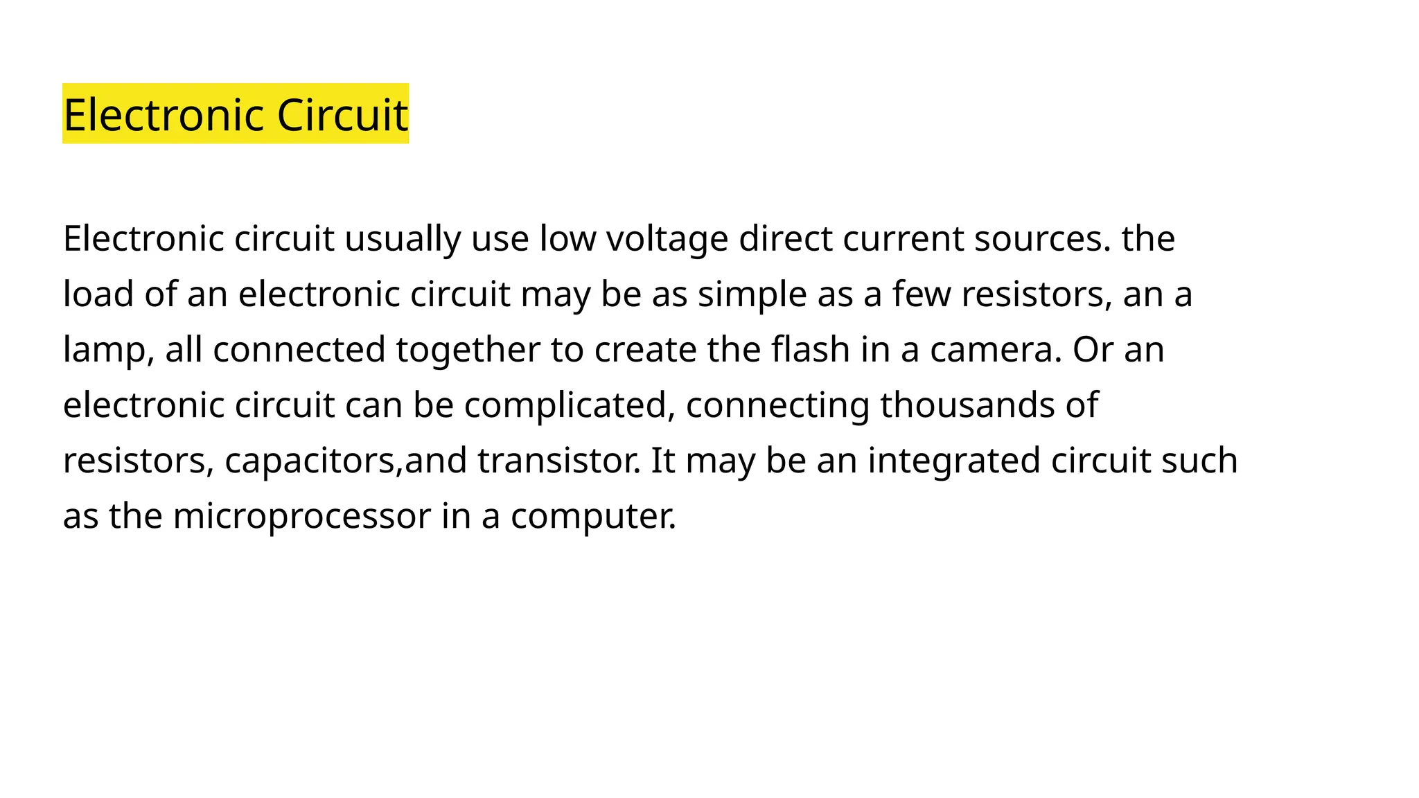 ELECTRIC CIRCUIT.pptx presentation technical school | PPTX