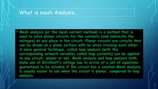 Thevenin's Theorem,Mesh analysis and sine wave Basic | PPT | Free download