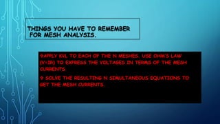 Thevenin's Theorem,Mesh analysis and sine wave Basic | PPT | Free download
