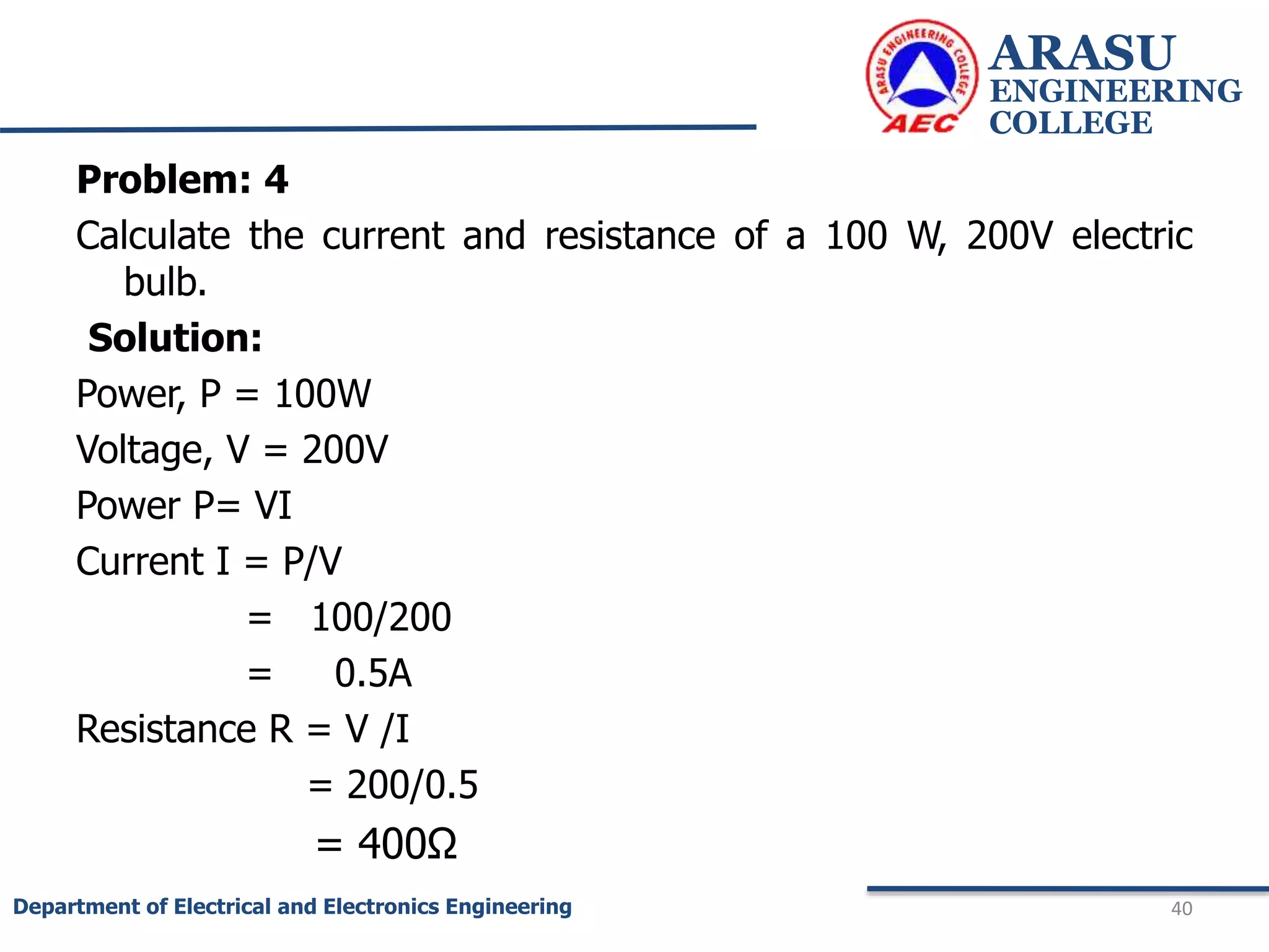 Electric circuits and network theorems | PPT