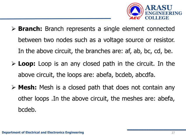 Electric Circuits And Network Theorems Ppt 8761