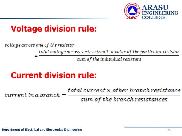 Electric circuits and network theorems | PPT