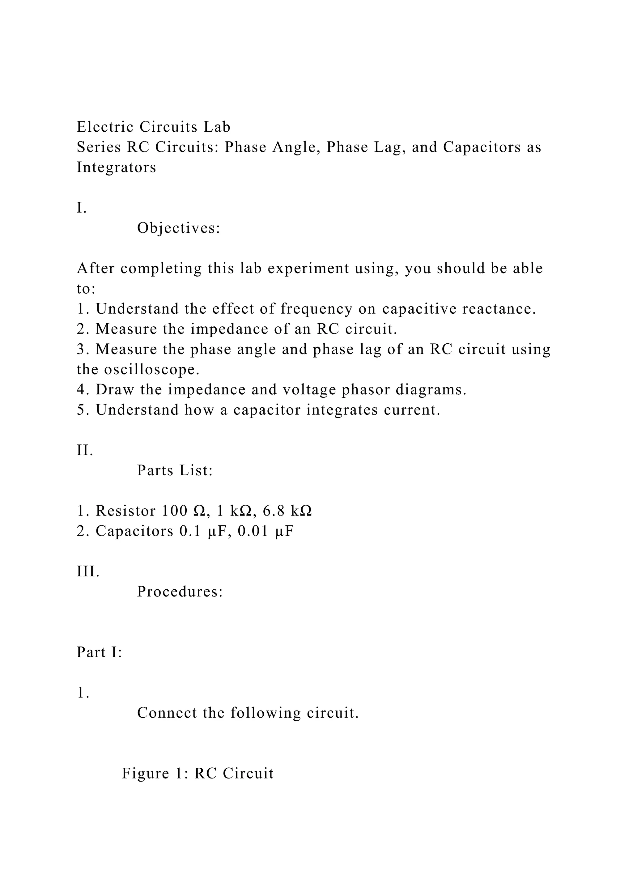 Electric Circuits Lab Series RC Circuits Phase Angle, Phase Lag.docx