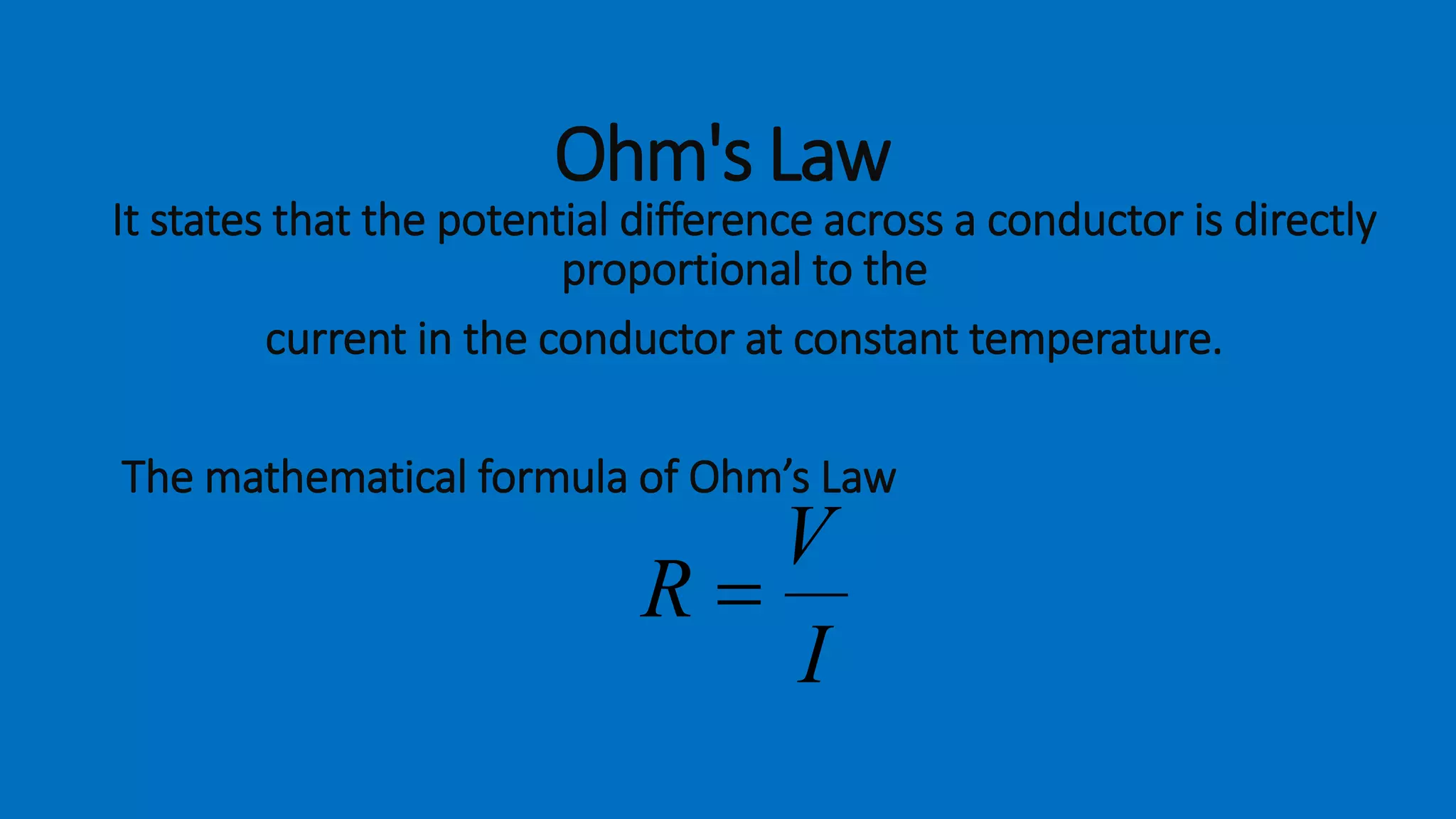 Electric circuits ohms law | PPT