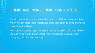 Electric circuits ohms law | PPTX