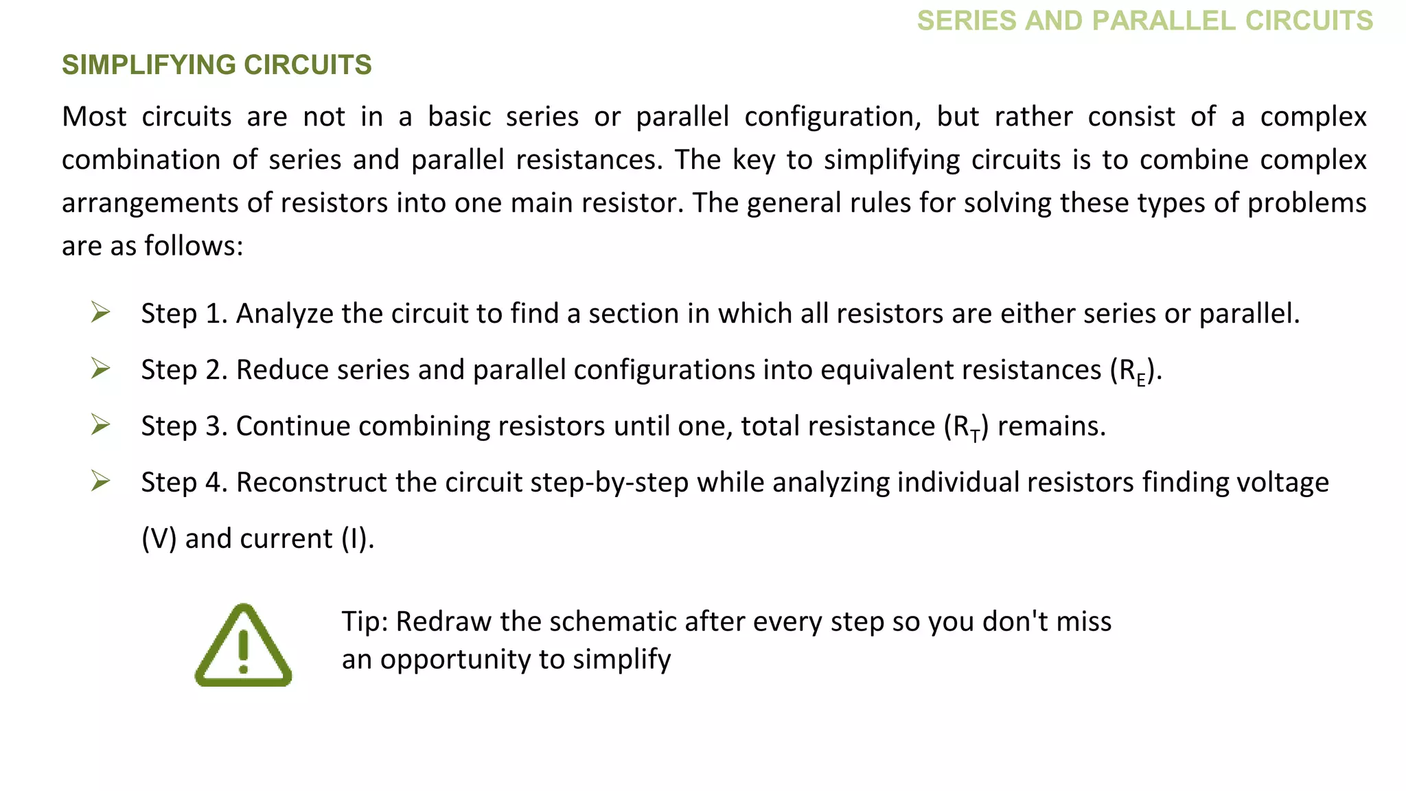Electric Circuits - Simplifying Circuits SP | PPTX