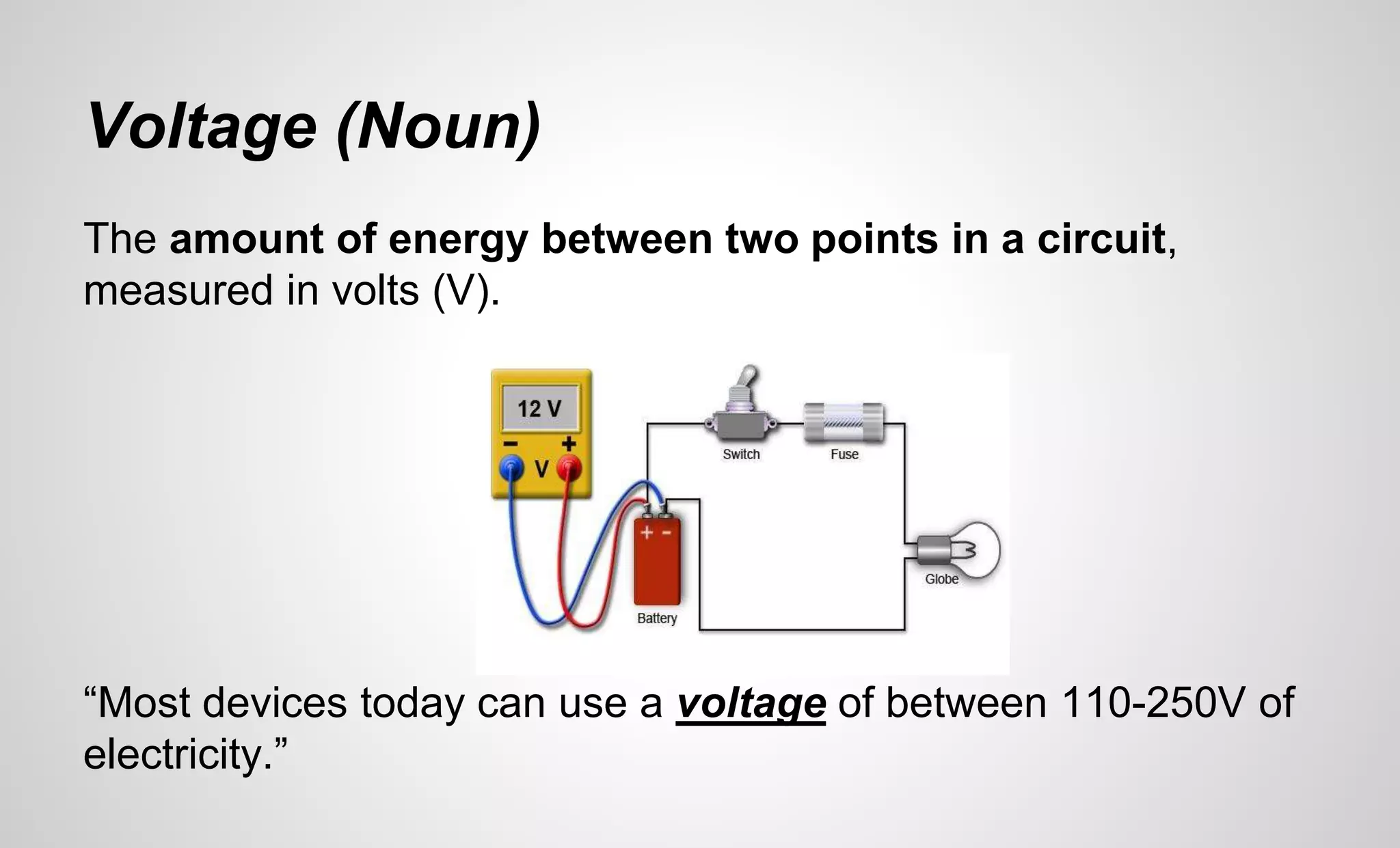 Electric Circuits Vocabulary Cards | PPTX