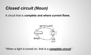 Electric Circuits Vocabulary Cards | PPTX