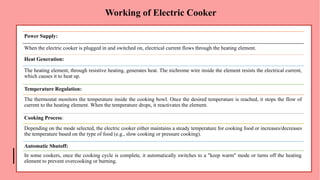 The Fundamentals and Working of Electric cooker | PPTX
