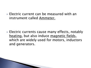 Electric current | PPTX | Physics | Science