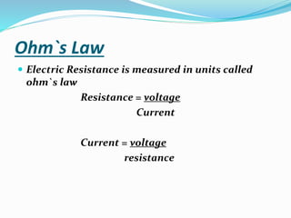 Electric current | PPTX | Physics | Science