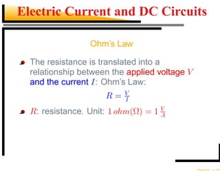 Electric current and dc circuits. | PDF