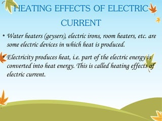 Electric current and its effect | PPTX