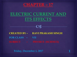 Electric current and its effect CLASS-8 | PDF