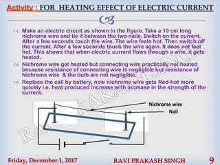 Electric current and its effect CLASS-8 | PDF