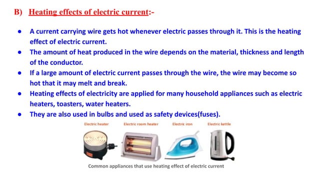 Electric Current and its Effects Class 7th ppt | PDF