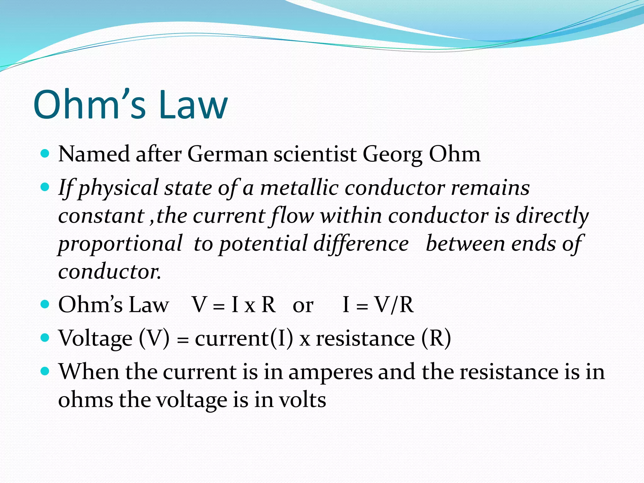 Electric current and_ohms_law1 | PPT