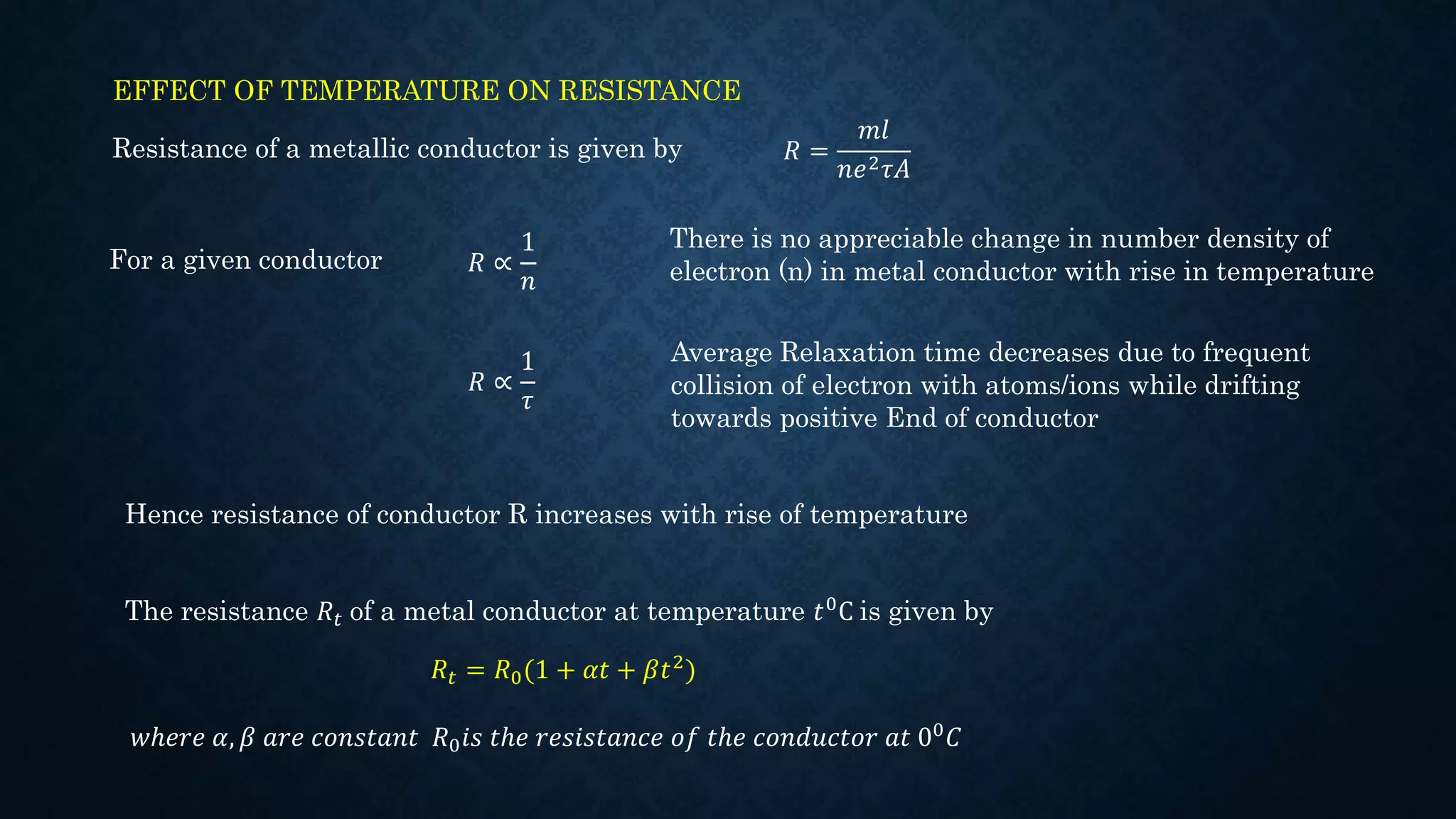 Electric current and resistance class 12 | PPTX