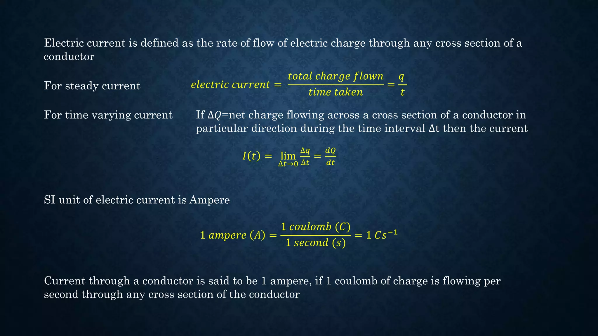 Electric current and resistance class 12 | PPTX