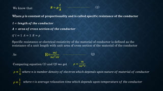 Electric current and resistance class 12 | PPTX