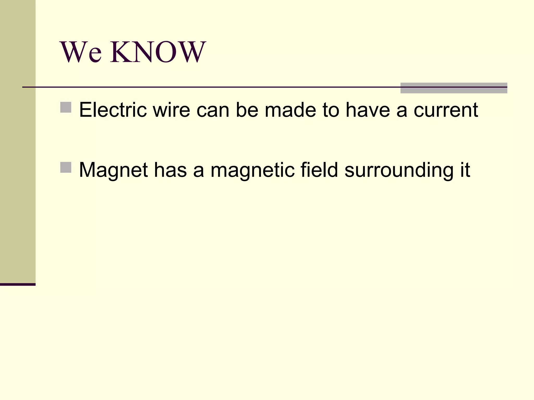 Electric currents, magnetic fields | PPT