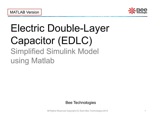 Electric Double-Layer Capacitor(EDLC) Simulink Model using MATLAB | PDF