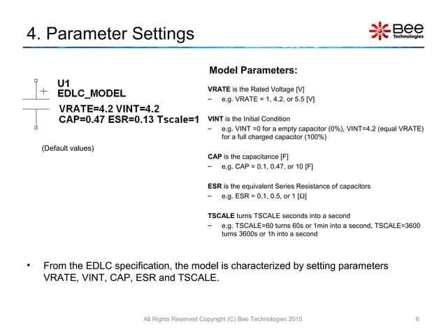 Electric Double-Layer Capacitor(EDLC) of Simple Model using LTspice | PPT
