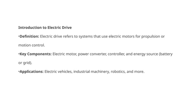 What is Electric drives, introduction to ED | PPTX