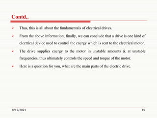 Electric Drives and Controls Unit 1 Introduction | PDF