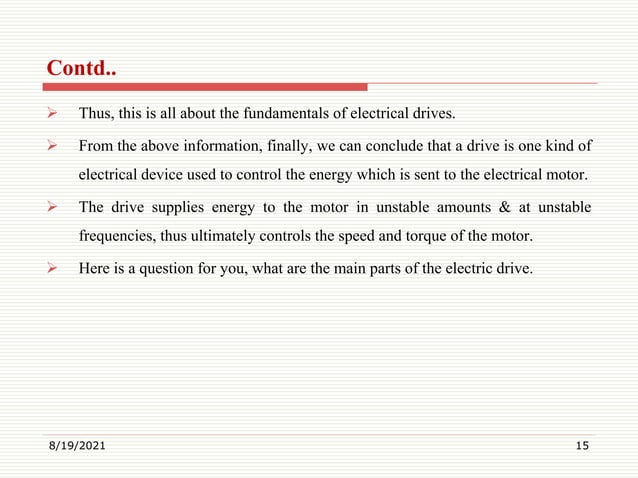 Electric Drives and Controls Unit 1 Introduction | PDF