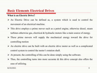 Electric Drives and Controls Unit 1 Introduction | PDF