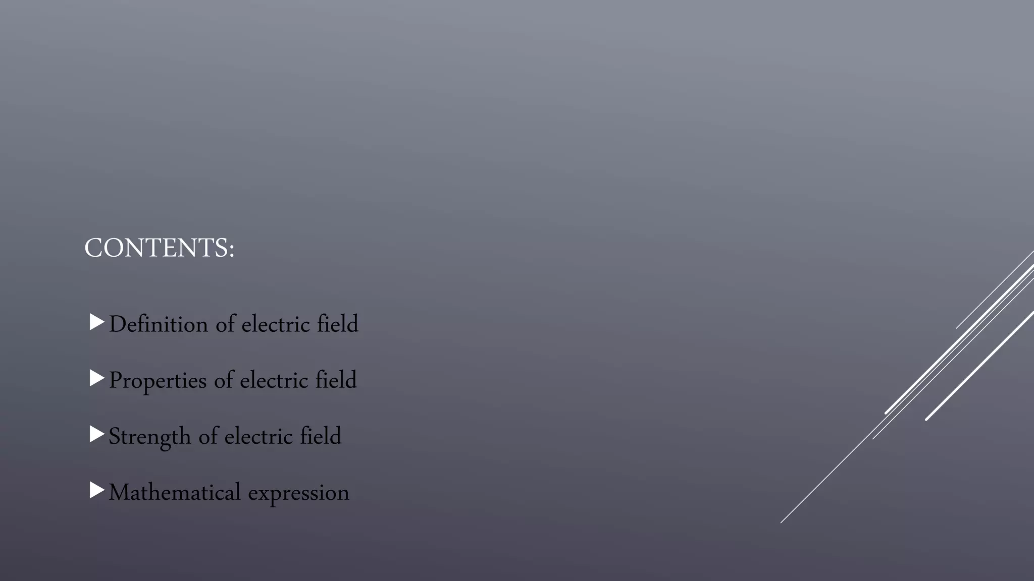 Electric field | PPTX