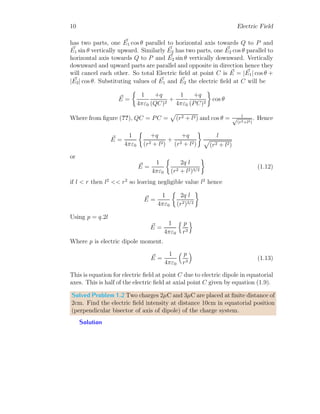 Principle of Electric Field - Physics - by Arun Umrao | PDF