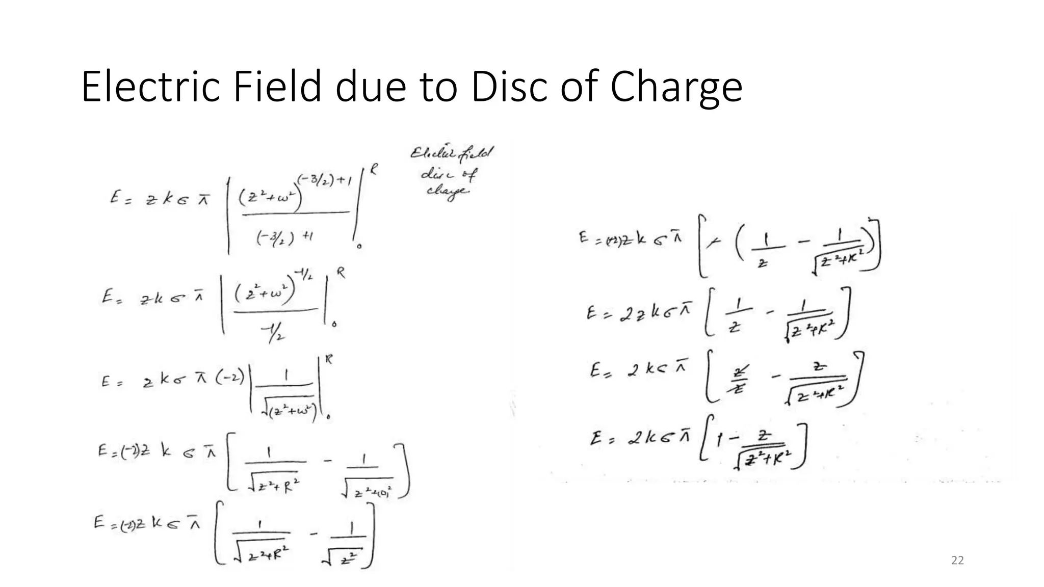 Electric field due to ring of charge Derivation | PPTX