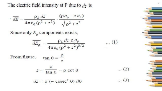 Electric field intensity due to infinite line charge and infinte sheet ...