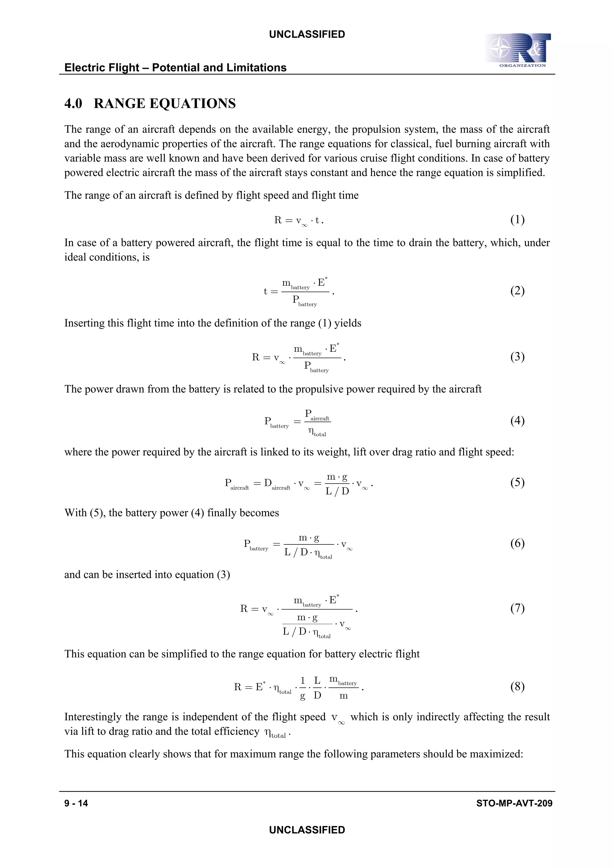 Electric flight – Potential and Limitations (2012) | PDF