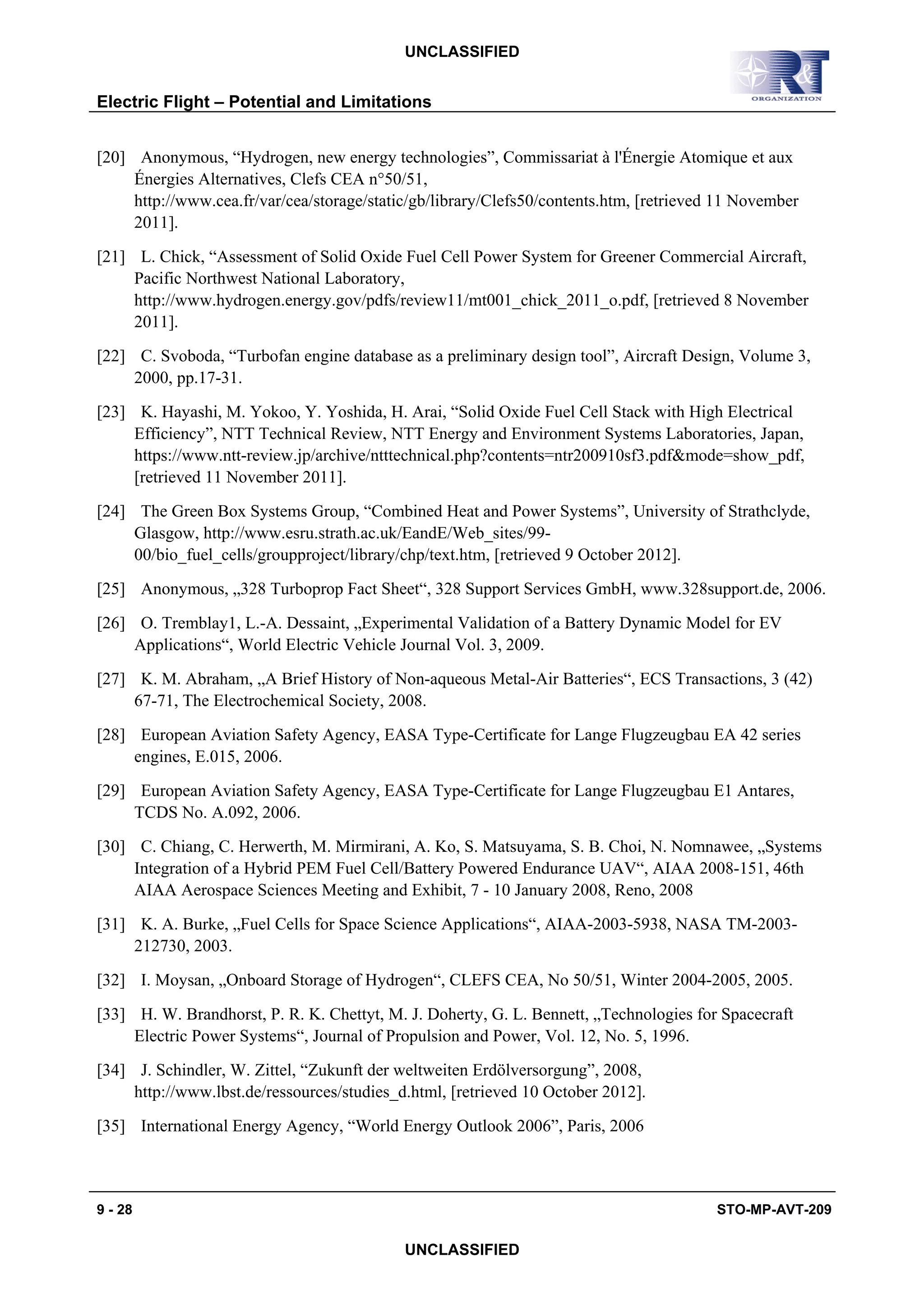 Electric flight – Potential and Limitations (2012) | PDF