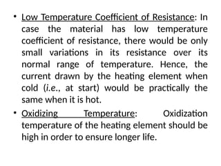 Electric Heating, Methods of Electric Heating | PPTX