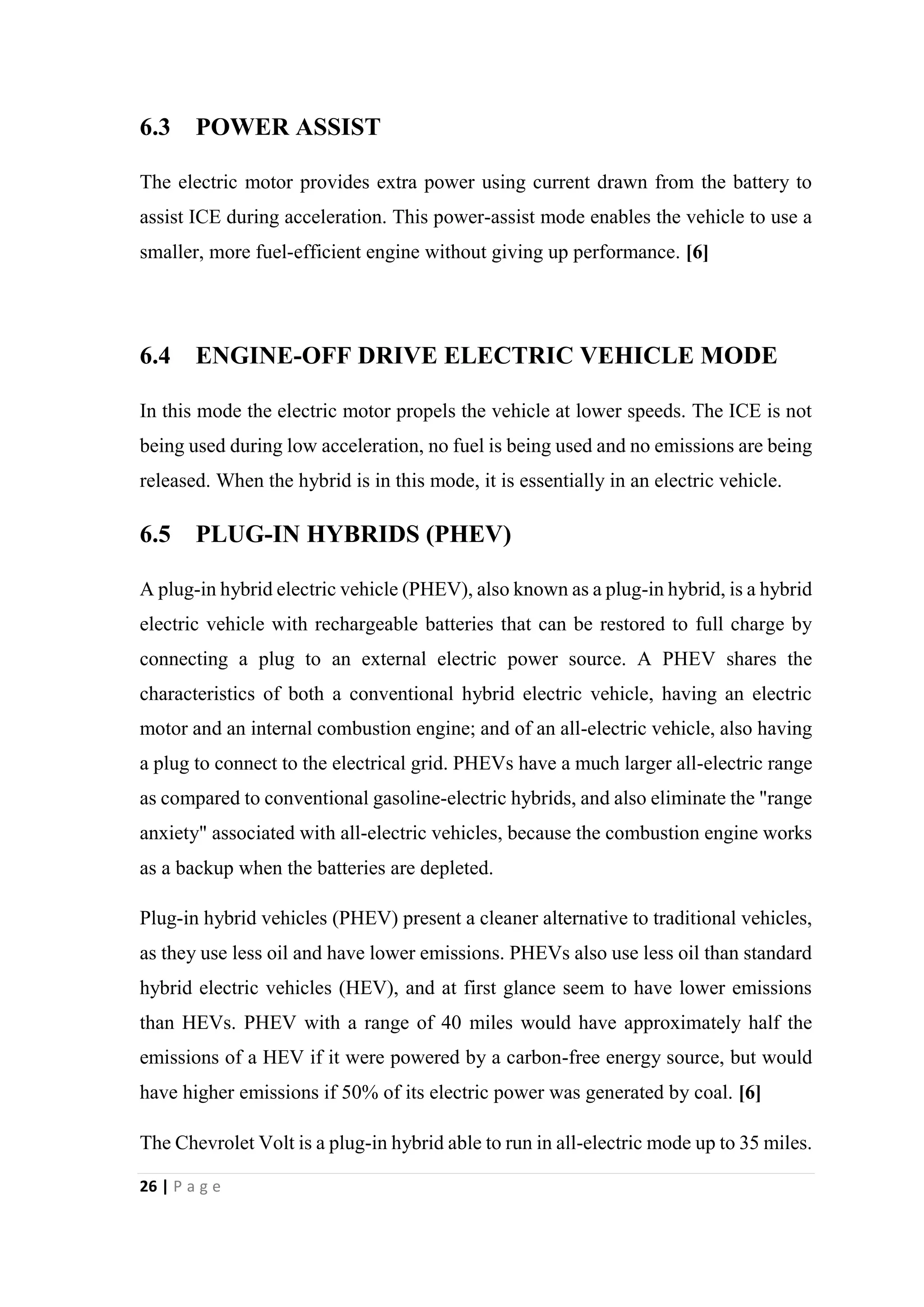Electric hybrid vehicle Seminar Report | PDF