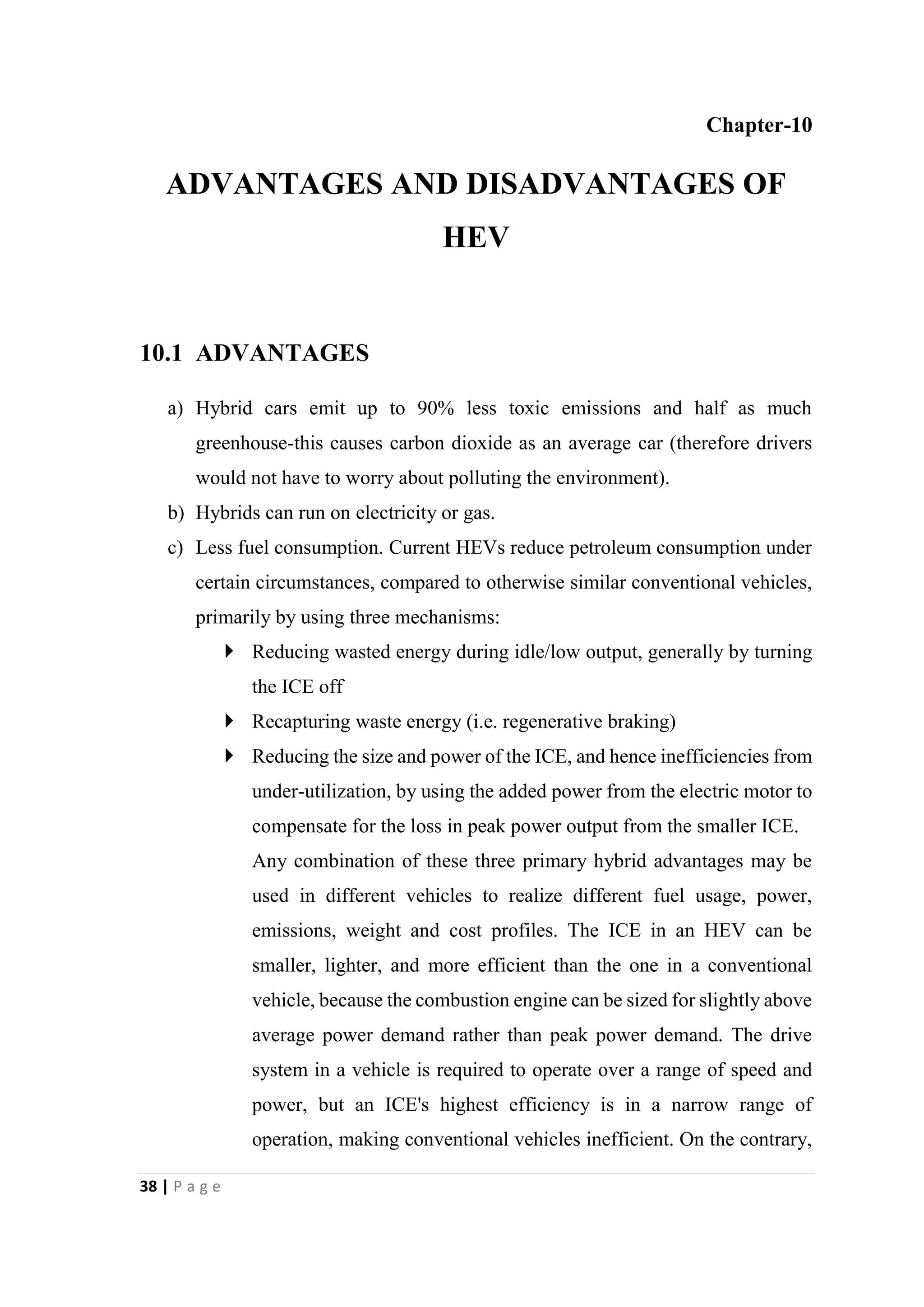 Electric hybrid vehicle Seminar Report | PDF