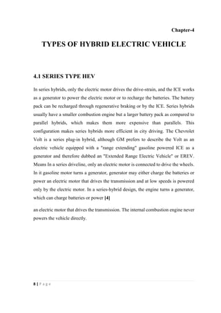 Electric hybrid vehicle Seminar Report | PDF
