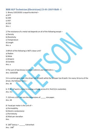 Electrician Question Paper MCQ Book PDF Free Download | PDF