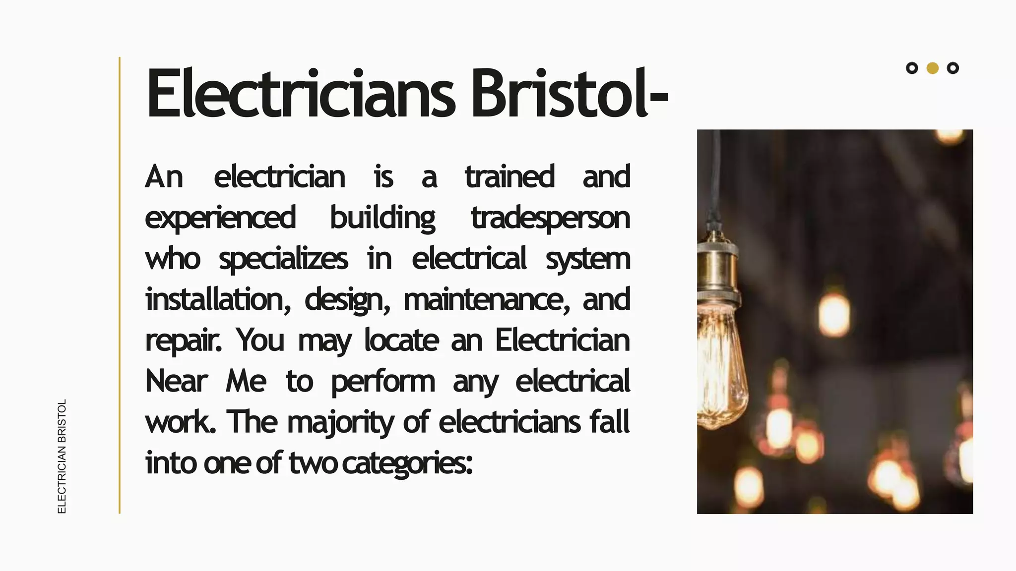 Electricians bristol what is the classification of electricians | PPT